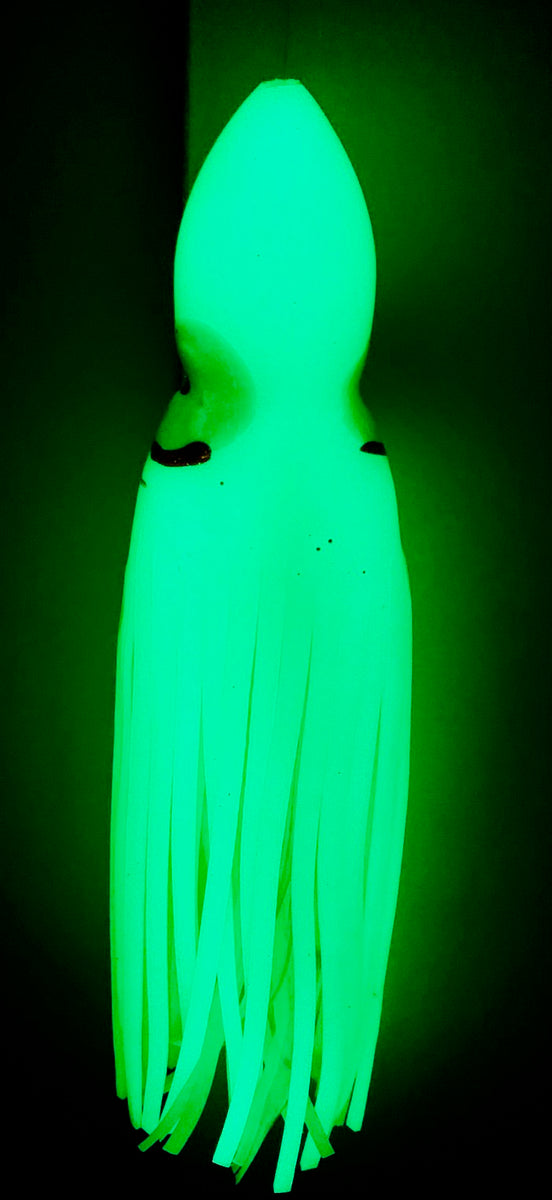 SWORDFISH Deep Drop Rig 12 Inch Ultra Bright Glow Octopus / Squid Skir ...